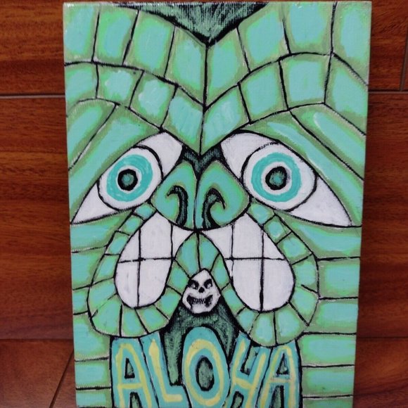 Art | Oak Original Low Brow Tiki Aloha God Acrylic Art Canvas Board ...